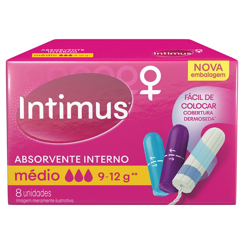 Absorvente Interno Intimus Médio Caixa Com 8 Unidades - Lojas Rede