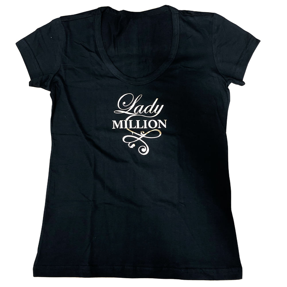 Brinde Camisa Preta Lady Million - Lojas Rede