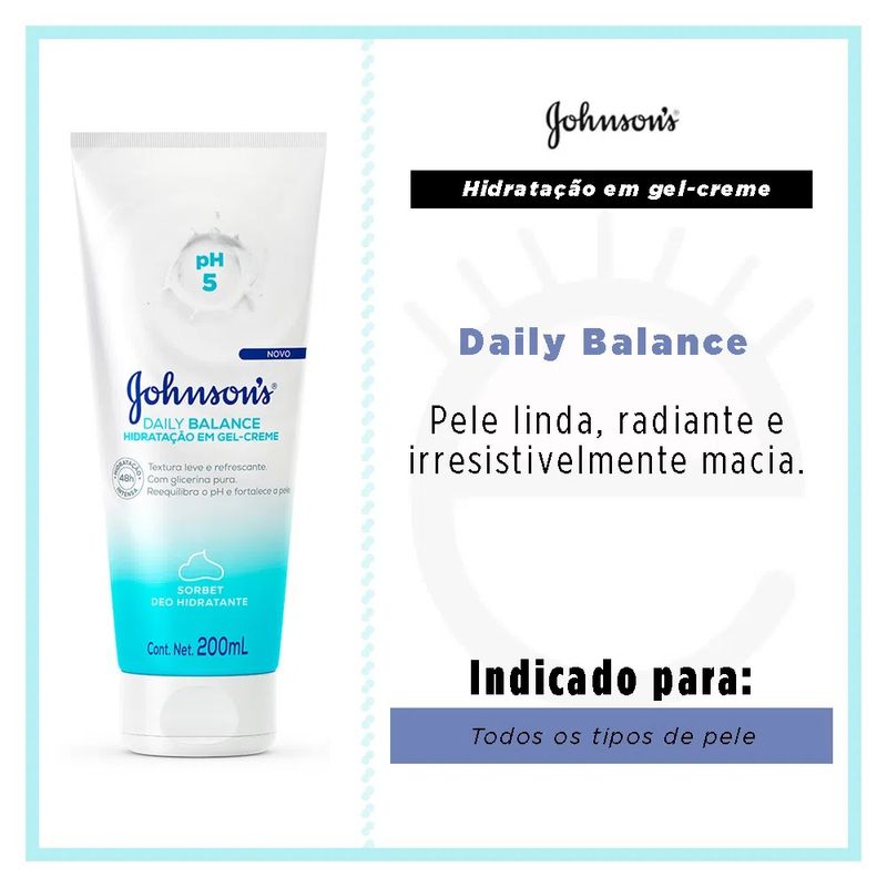 Creme Hidratante Corporal Johnsons Dayli Balance 200ml - Lojas Rede