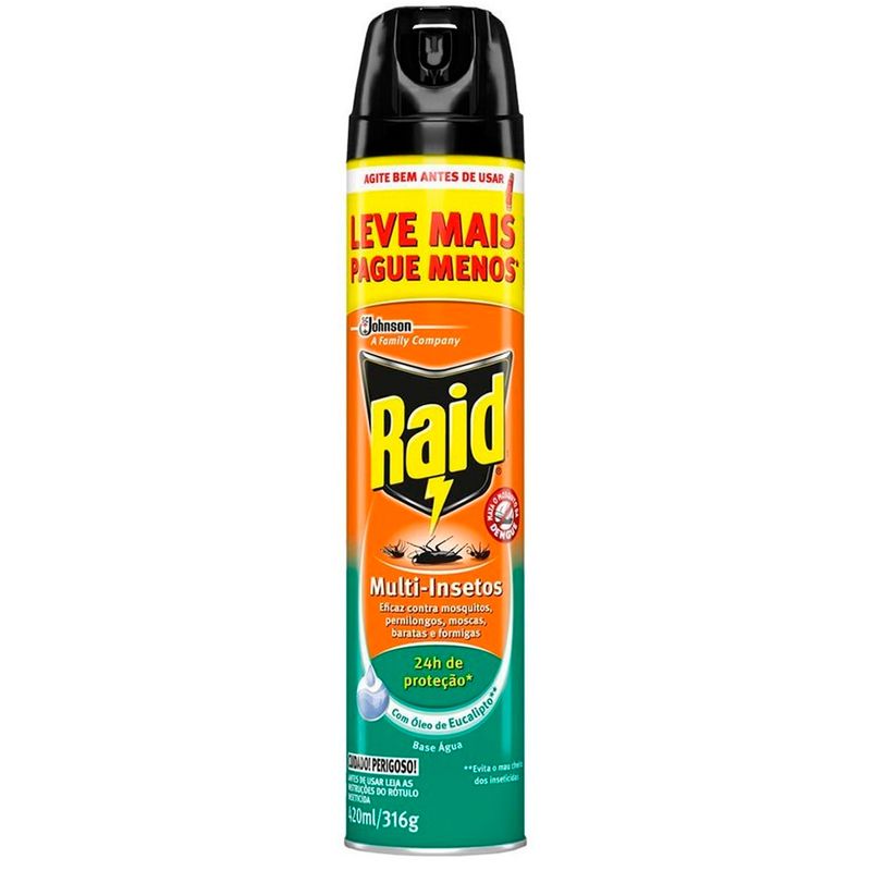 Spray Inseticida Raid Multi Insetos Eucalipto 420ml - Lojas Rede