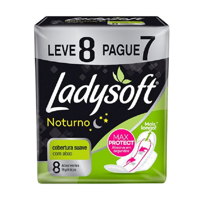 Absorvente Ladysoft Noturno Suave Com Abas Leve 8 Pague 7 - Lojas Rede