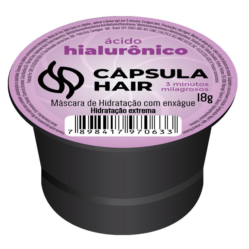Cápsula Hair Hidratante Ácido Hialurônico 18g - Lojas Rede