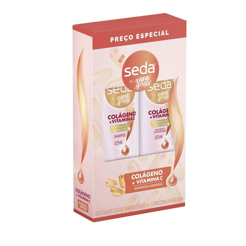 Kit Seda Shampoo + Condicionador Colágeno E Vitamina C 325ml - Lojas Rede