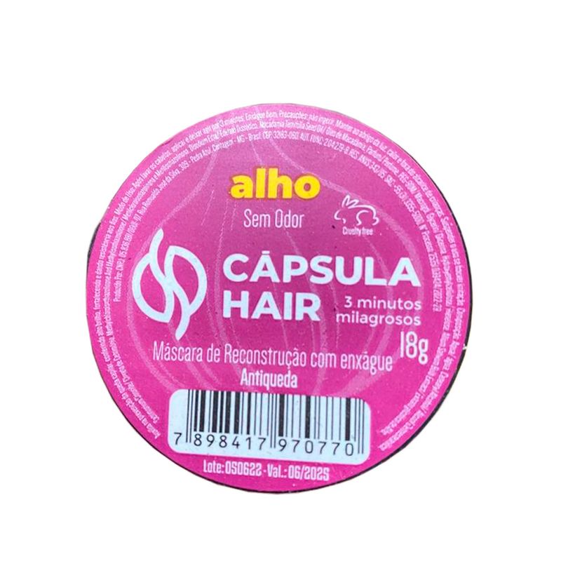 Cápsula Hair Hidratante Uma Vez Alho 18g - Lojas Rede