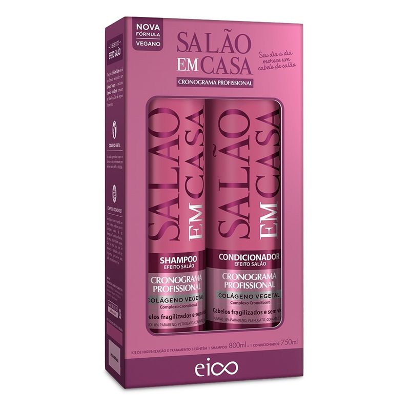 Kit Shampoo + Condicionador Eico Salão Em Casa Cronograma - Lojas Rede Kit Shampoo + Condicionador Eico Salão Em Casa Cronograma - Lojas Rede