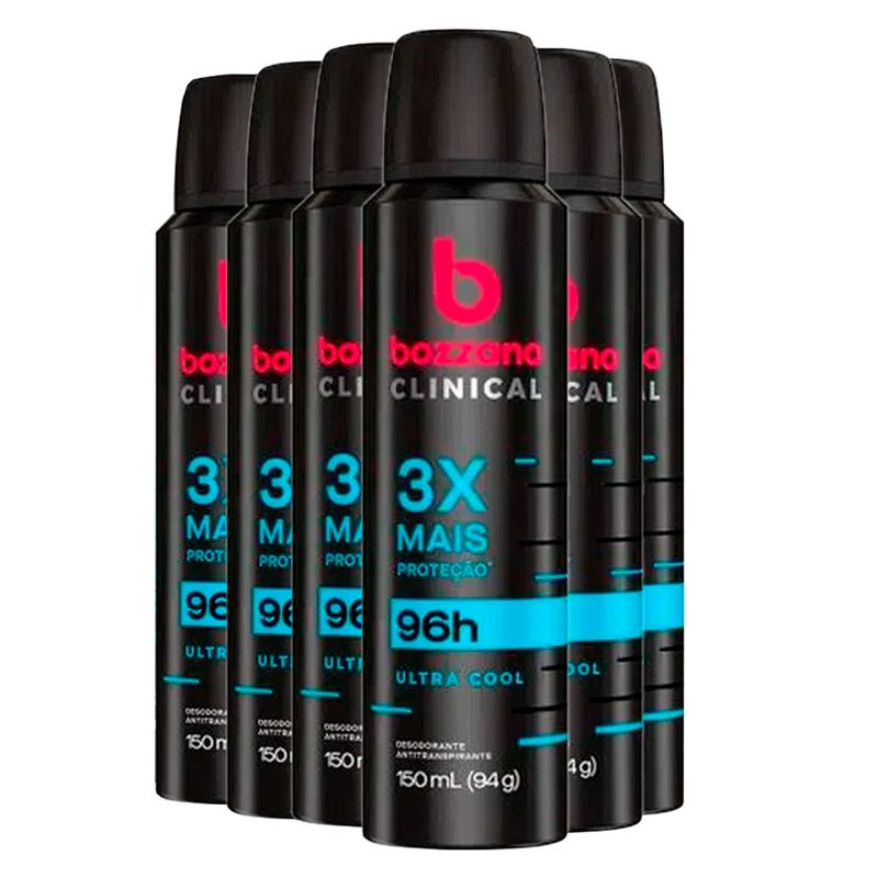 Kit Desodorante Aerosol Bozzano Clinical Ultra Cool 150ml 6 Unidades ...