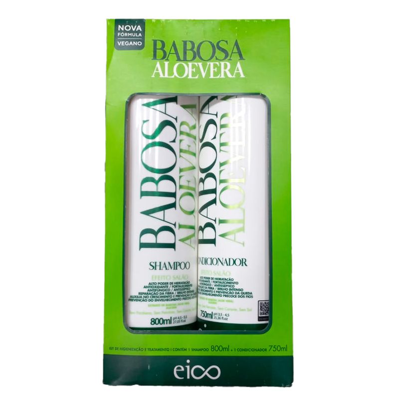 Kit Eico Babosa Aloevera Shampoo 800ml + Condicionador 750ml - Lojas Rede Kit Eico Babosa Aloevera Shampoo 800ml + Condicionador 750ml - Lojas Rede
