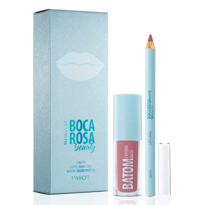 Kit Especial Boca Rosa By Payot Lápis Labial + Batom Quarta - Lojas Rede