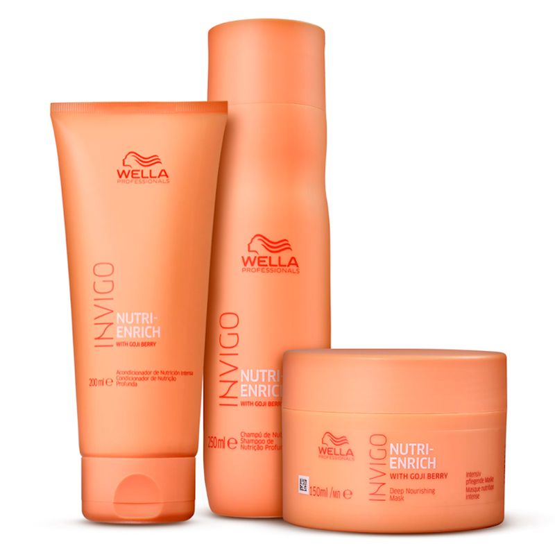 Kit Shampoo Condiconador e Máscara Wella Invigo Nutri Enrich - Lojas Rede