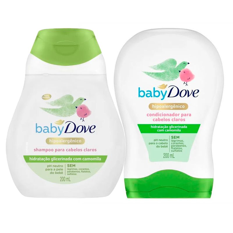 Kit Shampoo e Condicionador Baby Dove Cabelos Claros Hidratação ...
