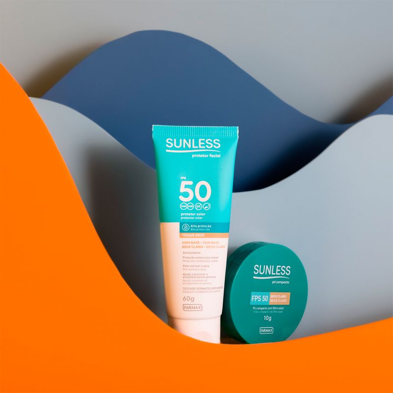 Kit Sunless Pó Compacto e Protetor Facial 60g Claro - Lojas Rede