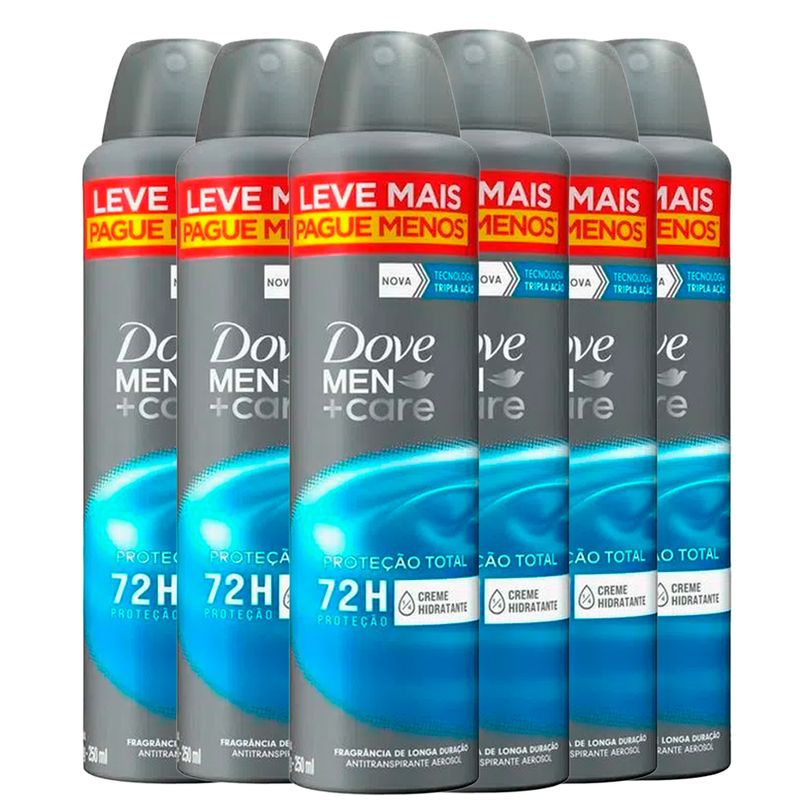 Kit Desodorante Aerosol Dove Cuidado Total 250ml C/6 Unidades - Lojas Rede