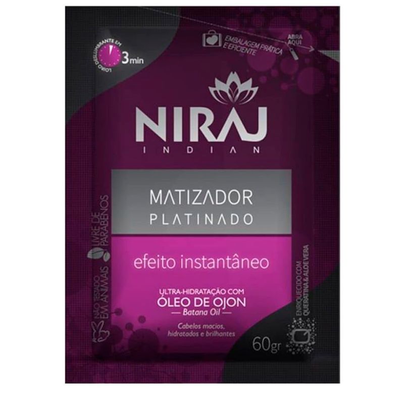 Sache De Tratamento Niraj Matizador Loiro Platinado 60g - Lojas Rede