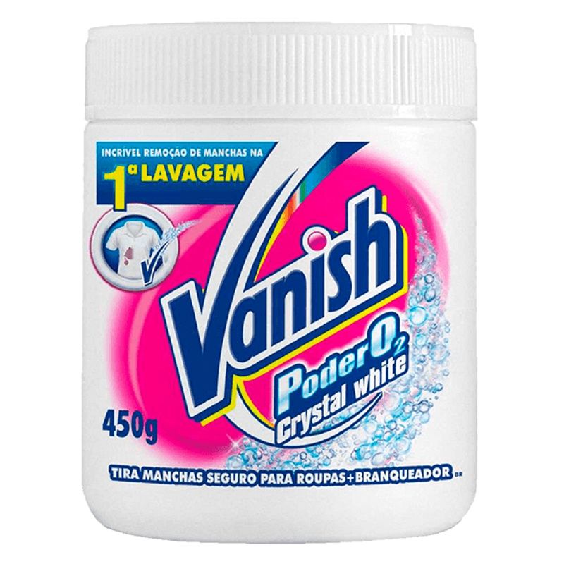 Alvejante Em Pó Vanish Poder O2 Crystal White 450g - Lojas Rede
