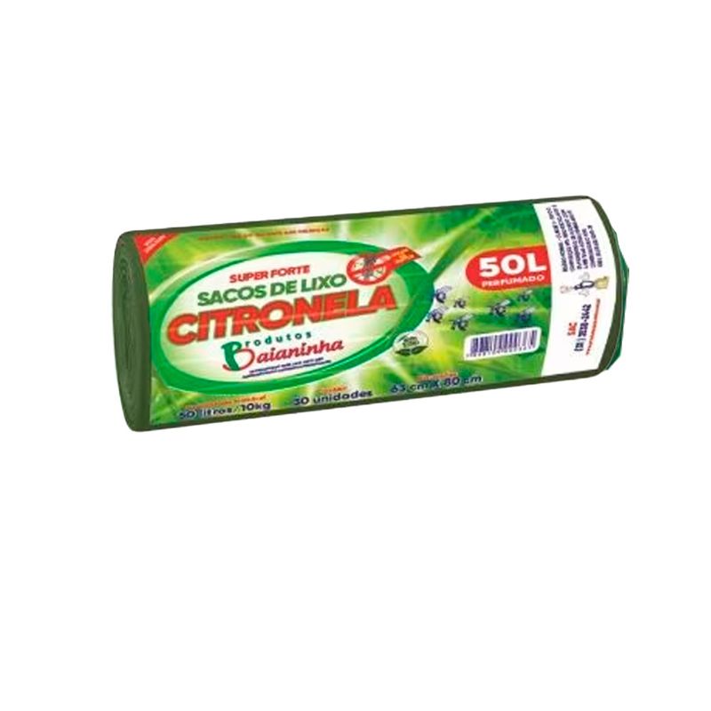 Saco Para Lixo Rolo Baianinha Citronela 50L - Lojas Rede Saco Para Lixo Rolo Baianinha Citronela 50L - Lojas Rede