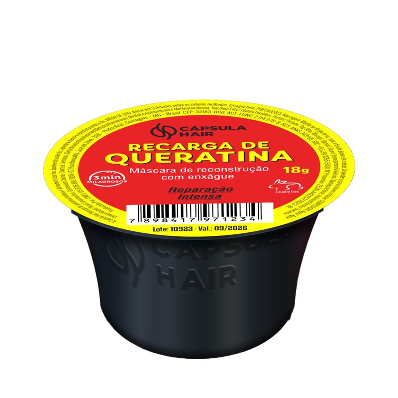 Capsula Hair Hidratação Recarga De Queratina 18g - Lojas Rede