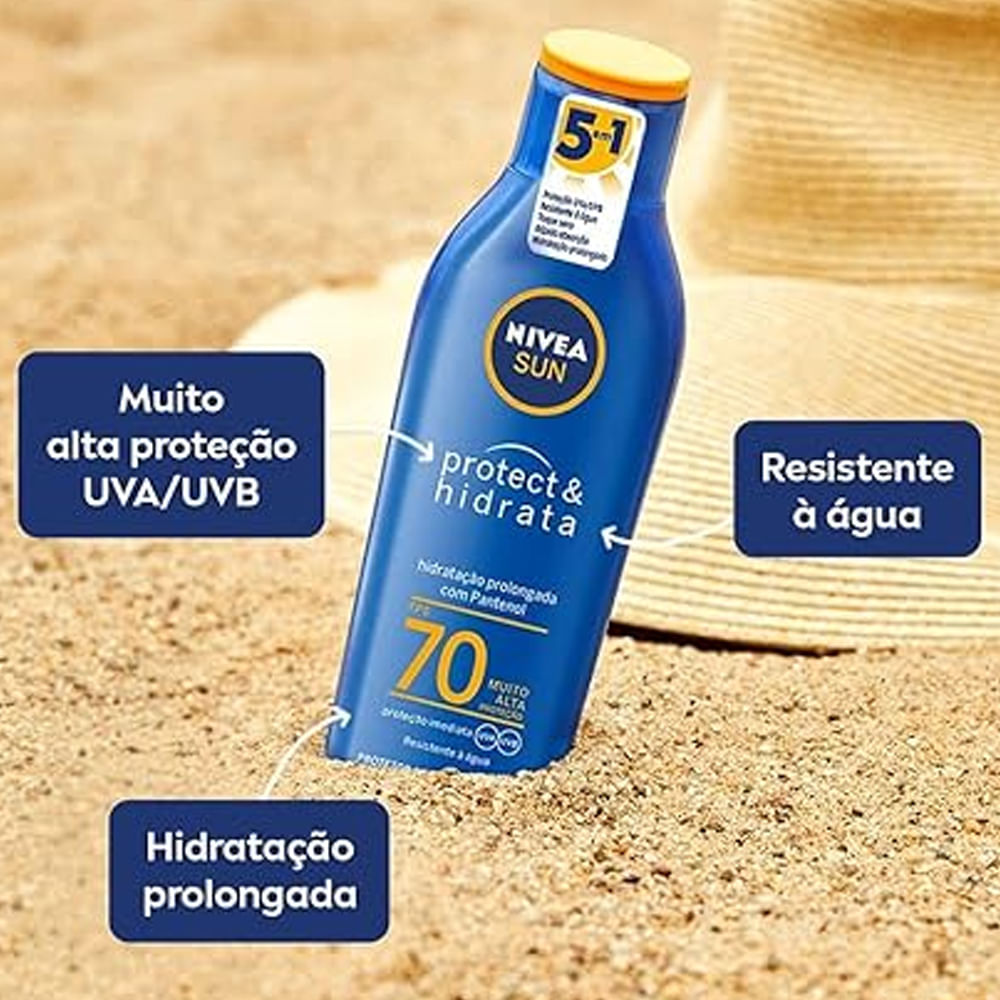 Kit Protetor Solar Nivea Sun FPS70 200ml + Protetor Facial 50g - Lojas Rede