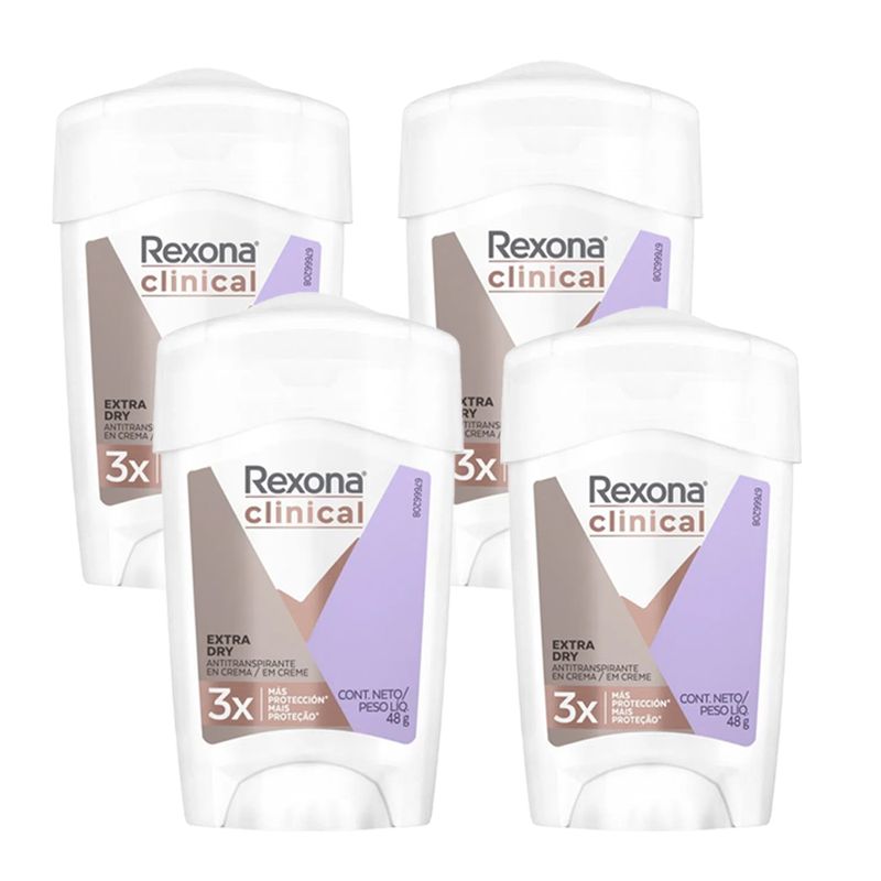 Kit Desodorante Rexona Clinical Women Extra Dry Stick 48g - 4 Unidades ...
