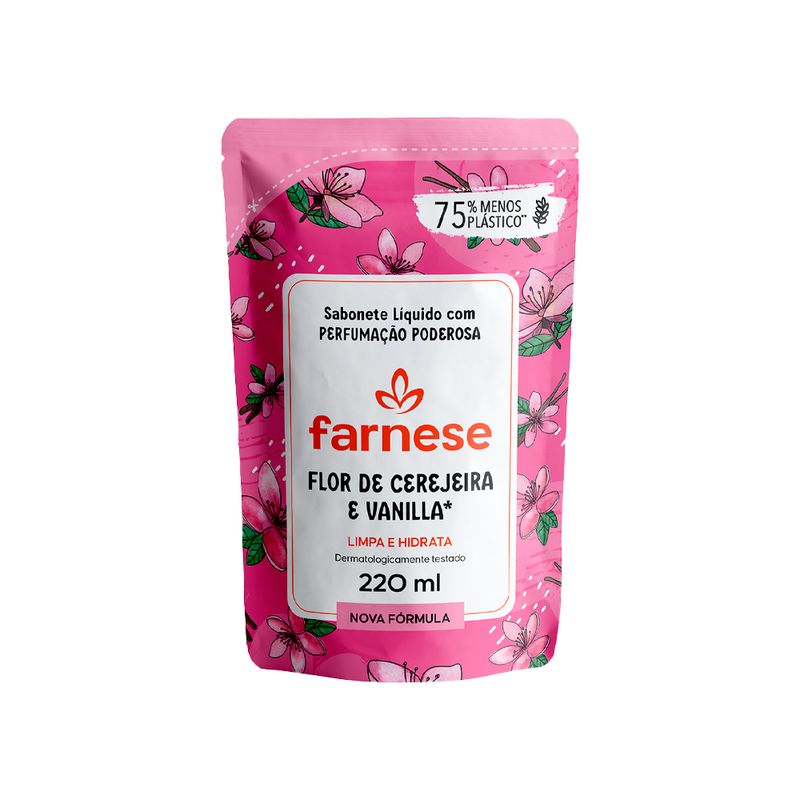 Sabonete Líquido Farnese Refil Flor De Cerejeira 220ml - Lojas Rede