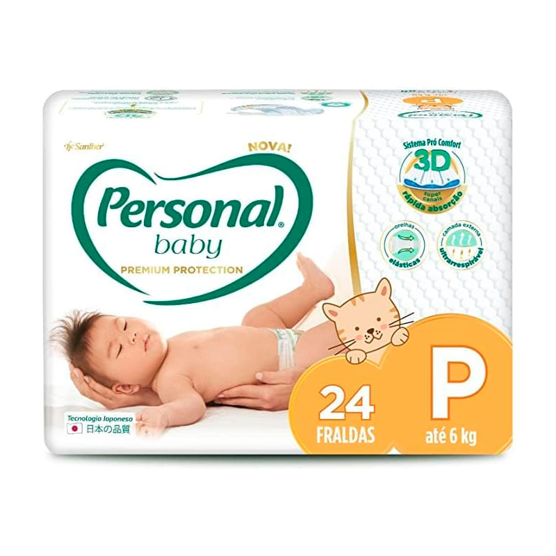 Fralda Descartável Personal Baby Premium Jumbo P Com 24 Unidades ...