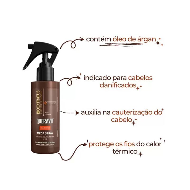 Mega Spray Finalizador Bio Extratus Queravit 100mL - Lojas Rede