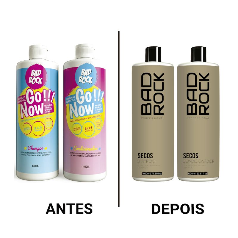 Kit Shampoo + Condicionador Bad Rock Go Now 1L - Lojas Rede
