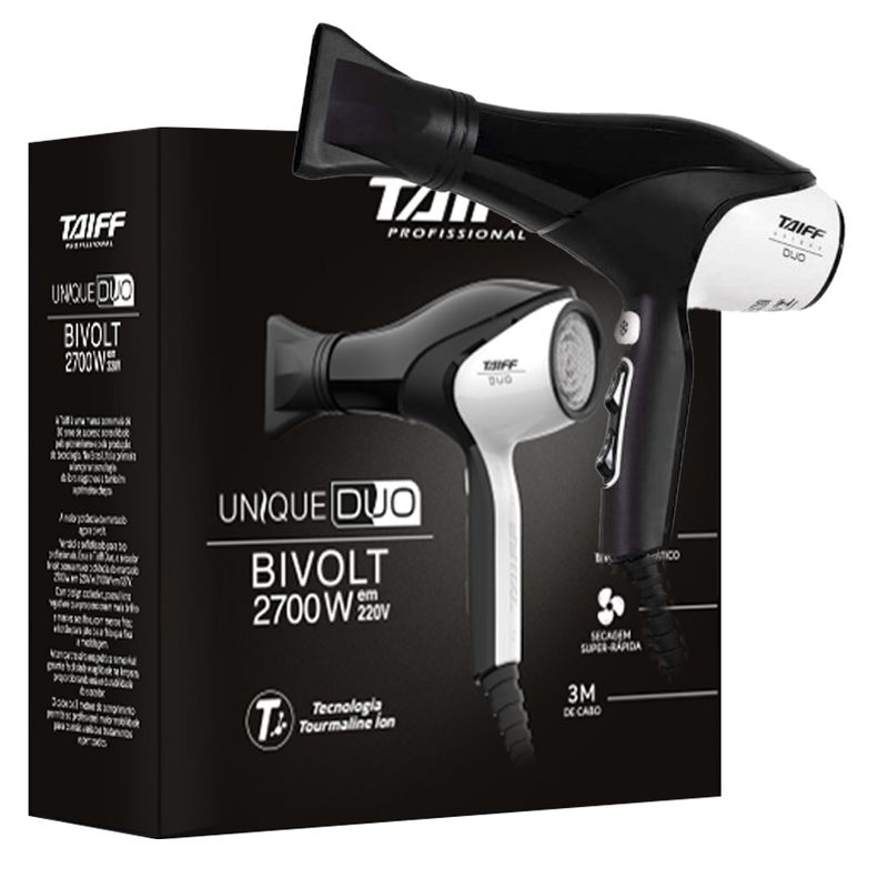 Secador Profissional Taiff Unique Duo Bivolt - Lojas Rede