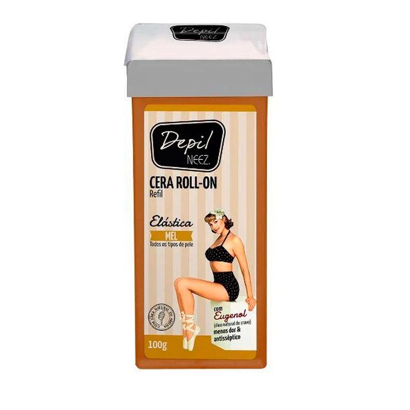 Cera Depilatória Roll On Neez Refil Mel 100g - Lojas Rede