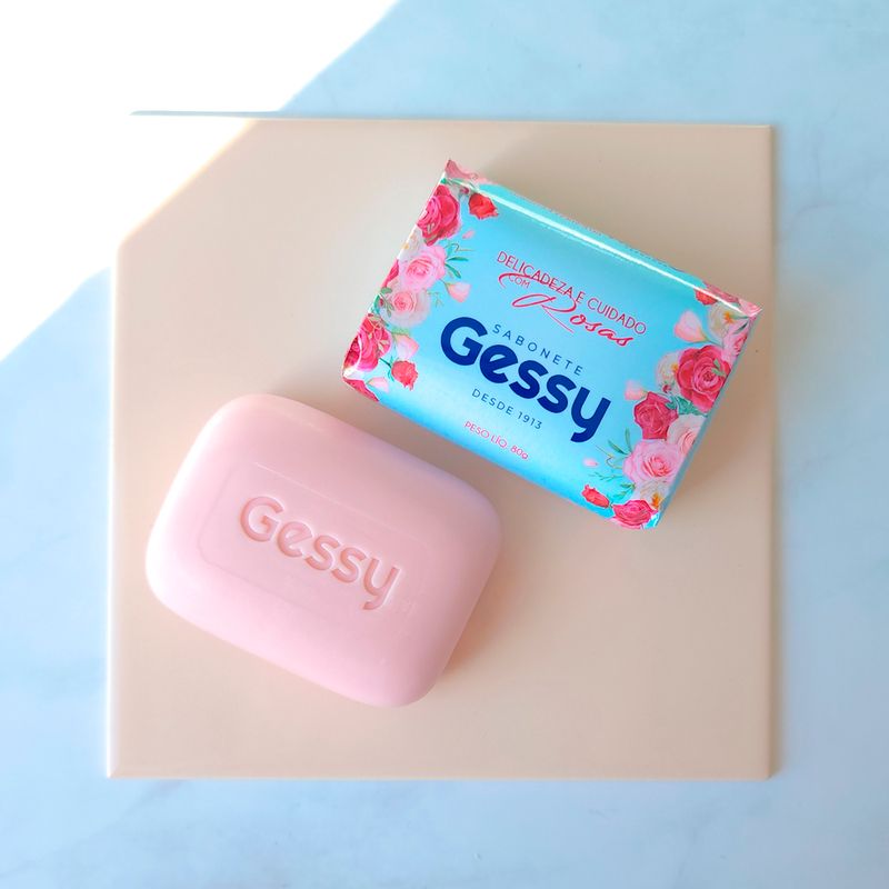Sabonete Em Barra Gessy Delicadeza E Cuidado Com Rosas 80g - Lojas Rede
