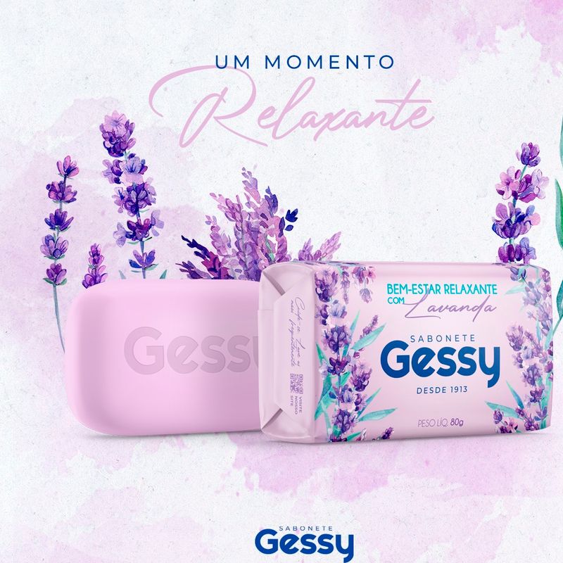 Sabonete Em Barra Gessy Bem-Estar Relaxante Lavanda 80g - Lojas Rede