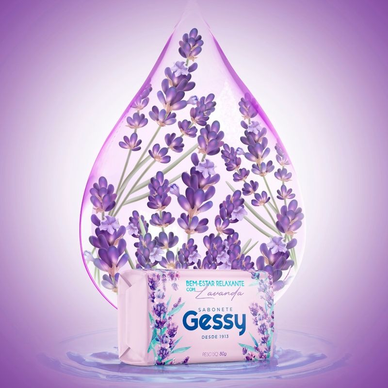 Sabonete Em Barra Gessy Bem-Estar Relaxante Lavanda 80g - Lojas Rede