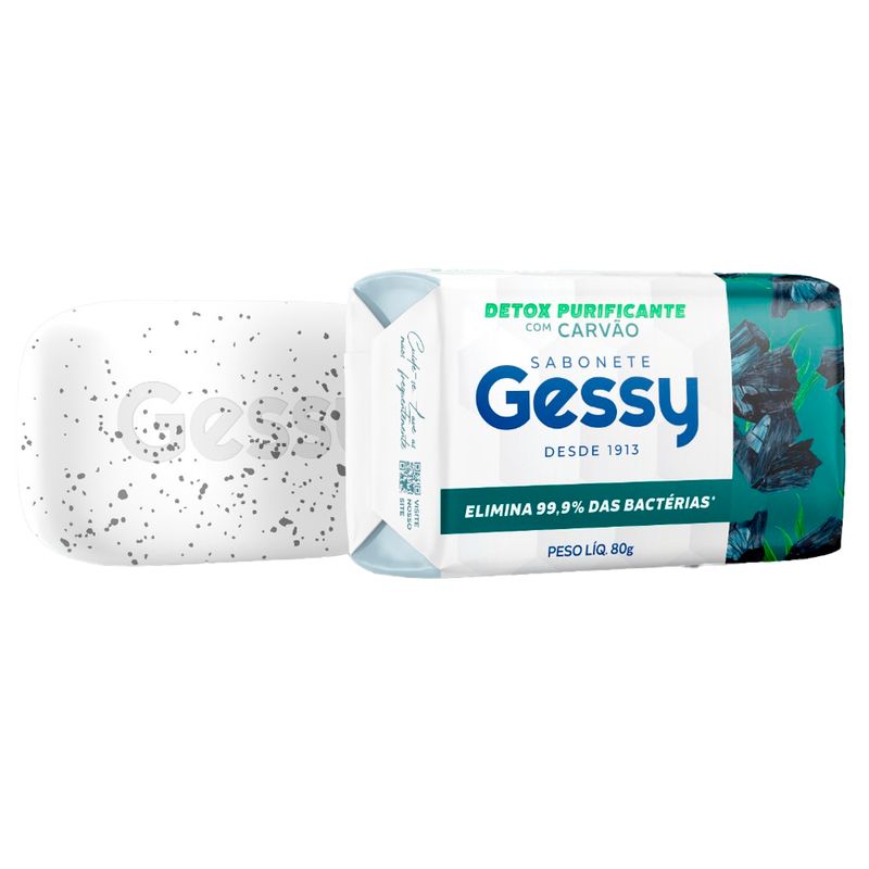 Sabonete Em Barra Gessy Detox Purificante Carvão 80g - Lojas Rede
