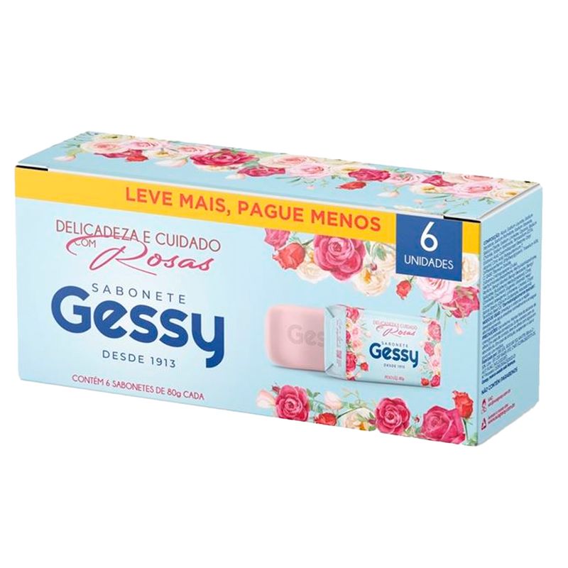 Kit Sabonete Em Barra Gessy Delicadeza E Cuidado Rosas Com 6 Unidades ...