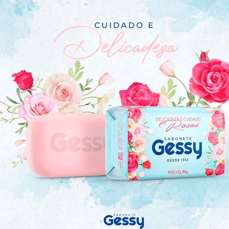 Kit Sabonete Em Barra Gessy Delicadeza E Cuidado Rosas Com 6 Unidades ...