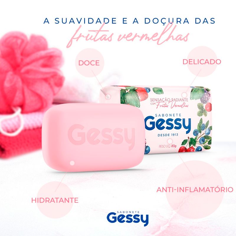 Kit Sabonete Em Barra Gessy Delicadeza E Cuidado Rosas Com 6 Unidades ...