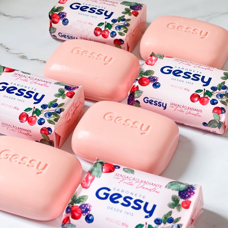Kit Sabonete Em Barra Gessy Frutas Vermelhas Com 6 Unidades 80 - Lojas Rede