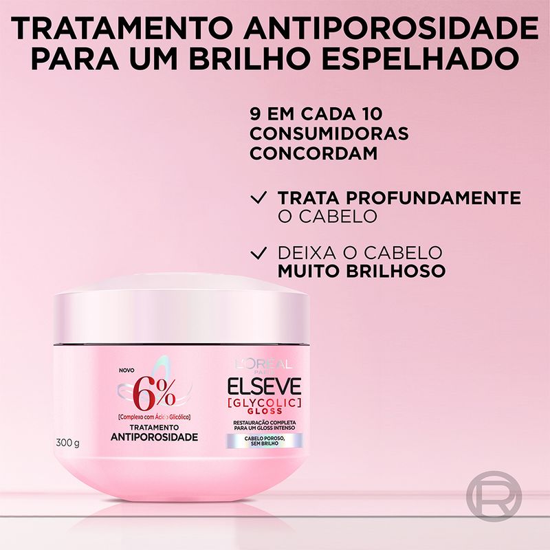 Creme De Tratamento Elseve Glycolic Gloss 300g - Lojas Rede