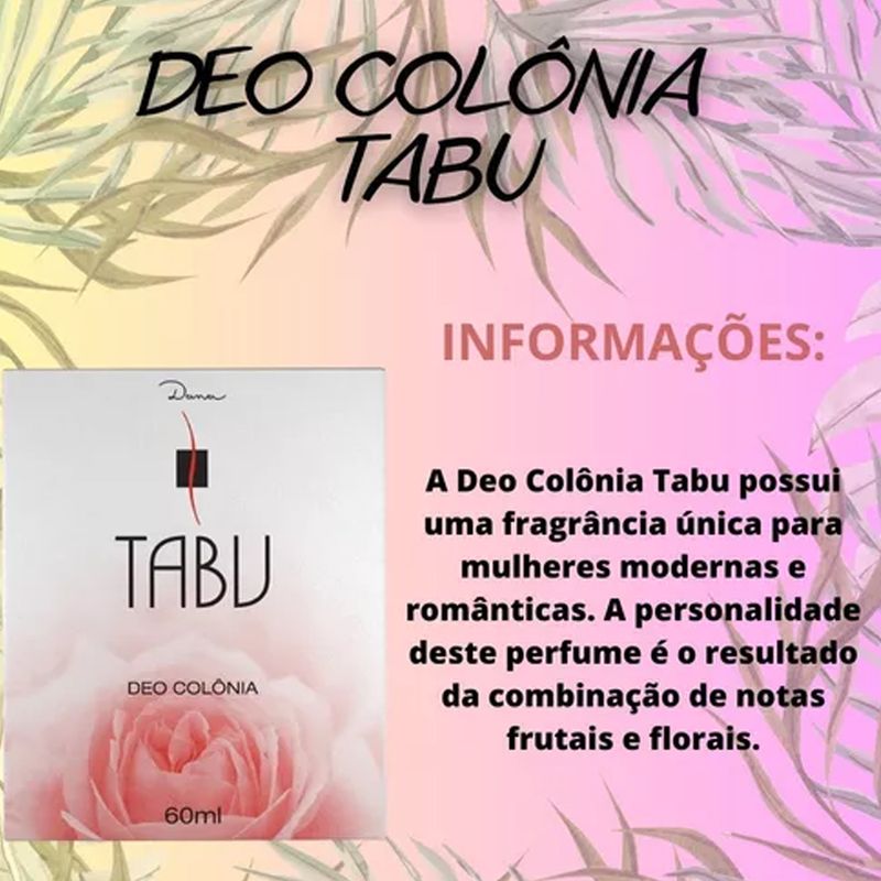 Deo Colônia Tabu 60ml - Lojas Rede