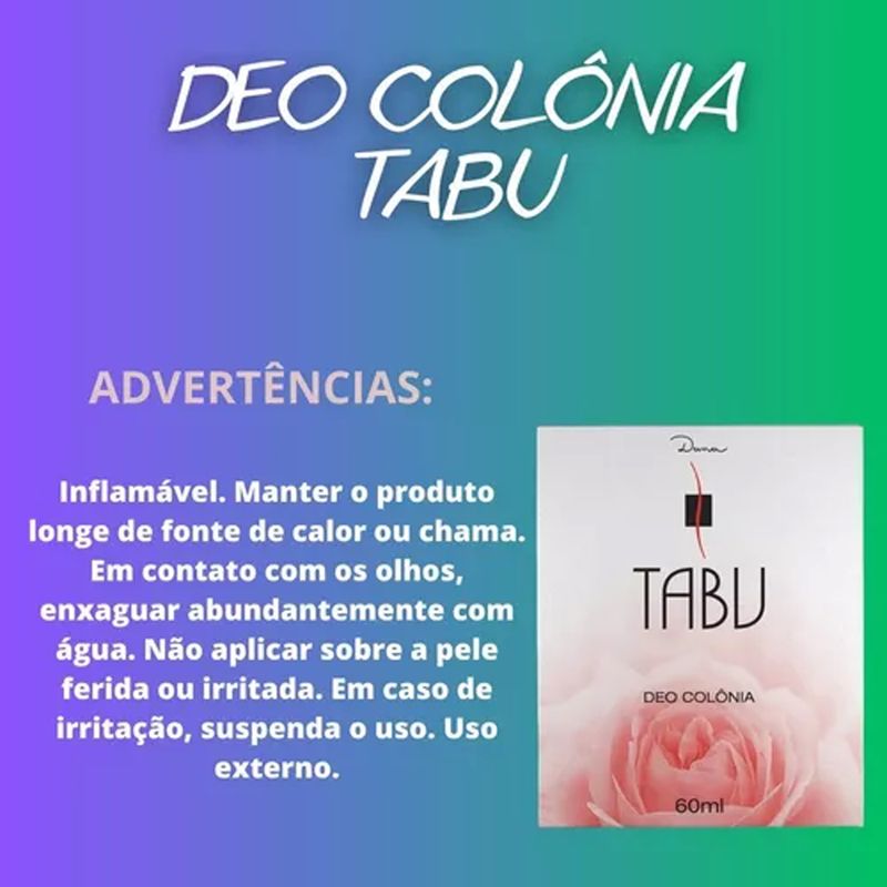 Deo Colônia Tabu 60ml - Lojas Rede