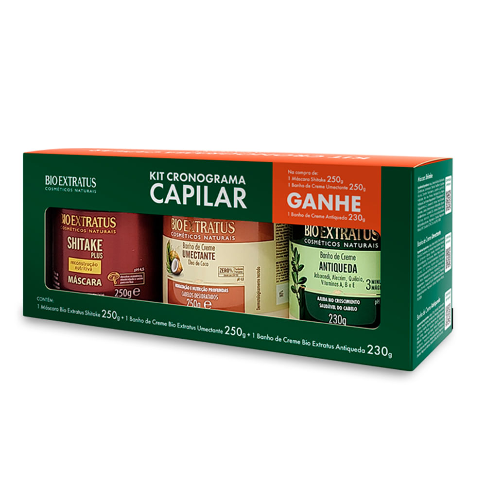Kit Cronograma Capilar Bio Extratus Com 3 Unidades 730g - Lojas Rede
