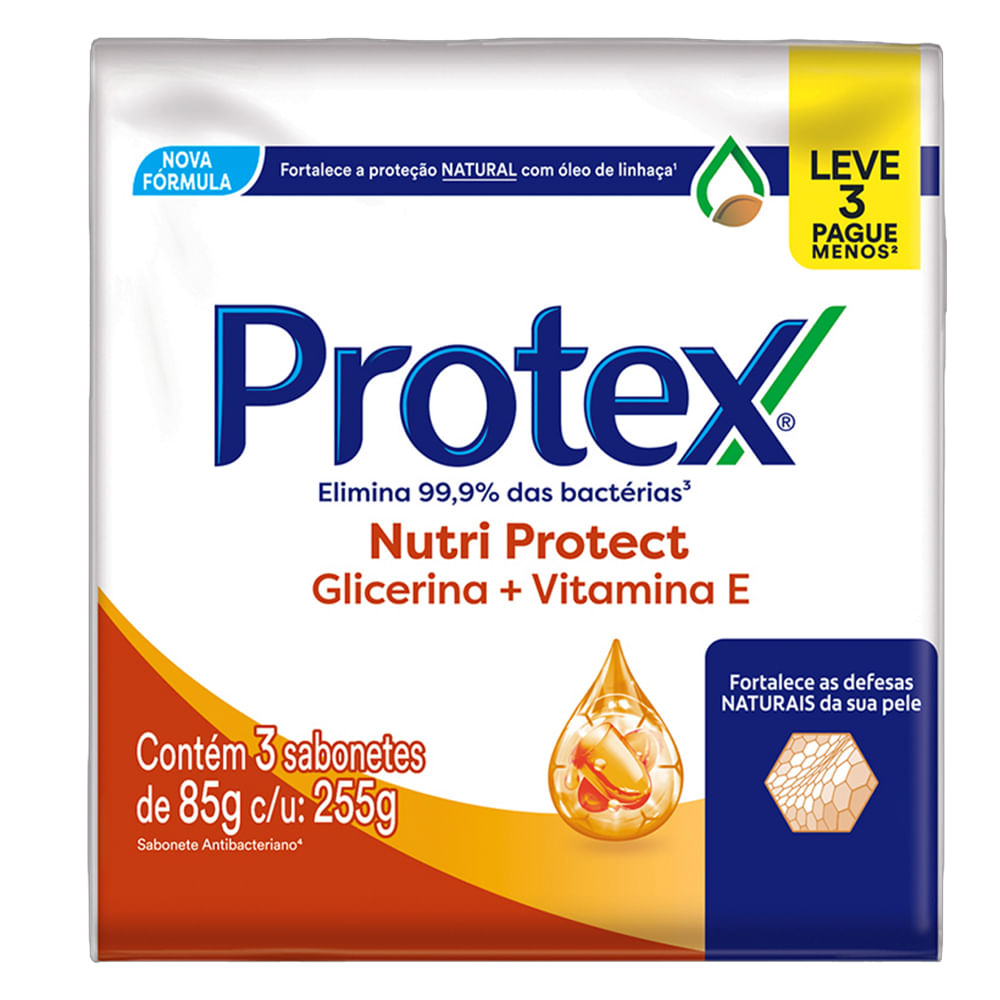Sabonete Protex Glicerina + Vitamina E 85g Leve 3 Pague Menos - Lojas Rede